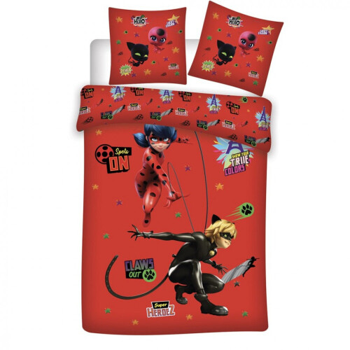 Miraculous LADYBUG & CAT NOIR Single Duvet Cover Set 140 x 200 cm on OnBuy