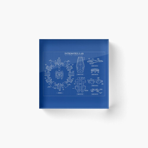 Acrylic Block Interstellar Blueprint Cube Art Prints Gifts 6 x 6 inch ...