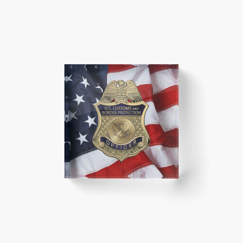 Acrylic Block U. S. Customs and Border Protection - C B P Officer Badge ...