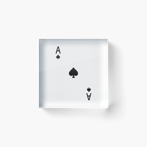 Acrylic Block Ace of Spades- Playing Card Cube Art Prints Gifts 6 x 6 ...
