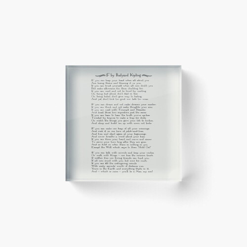 Acrylic Block The Poem IF Cube Art Prints Gifts 6 x 6 inch on OnBuy