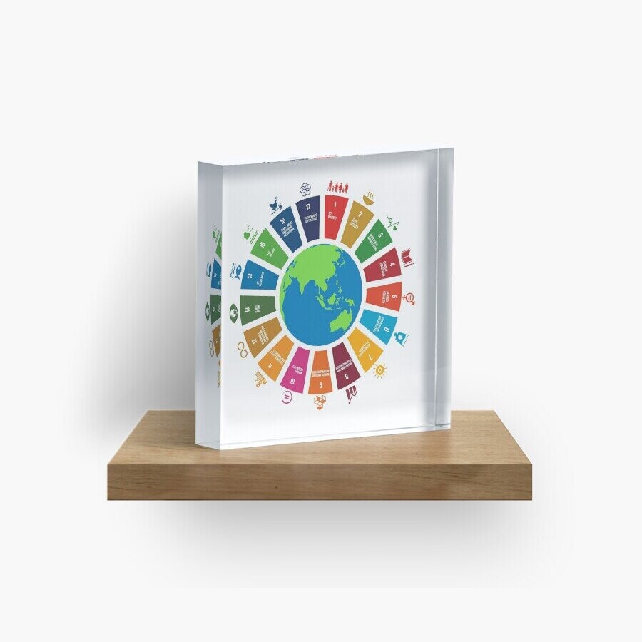 Acrylic Block UN SDGs UN Global Goals Logo United Nations Sustainable Development Goals 2030 ...