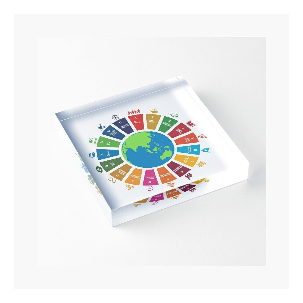Acrylic Block UN SDGs UN Global Goals Logo United Nations Sustainable Development Goals 2030 ...