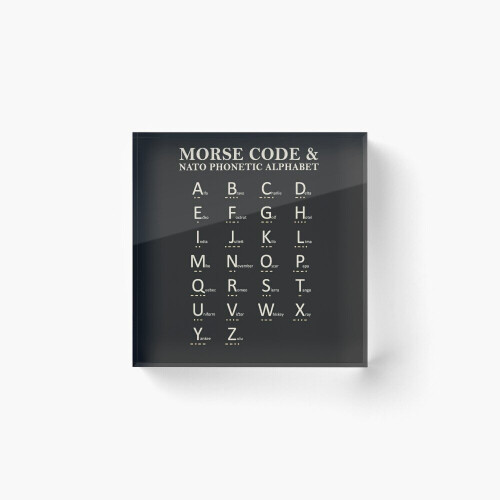 Acrylic Block Morse Code And Phonetic Alphabet Cube Art Prints Gifts 6 ...