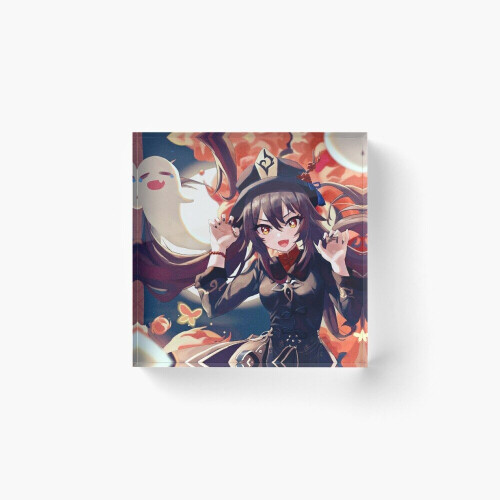 Acrylic Block Hu Tao - Portrait Genshin Impact Cube Art Prints Gifts 6 ...