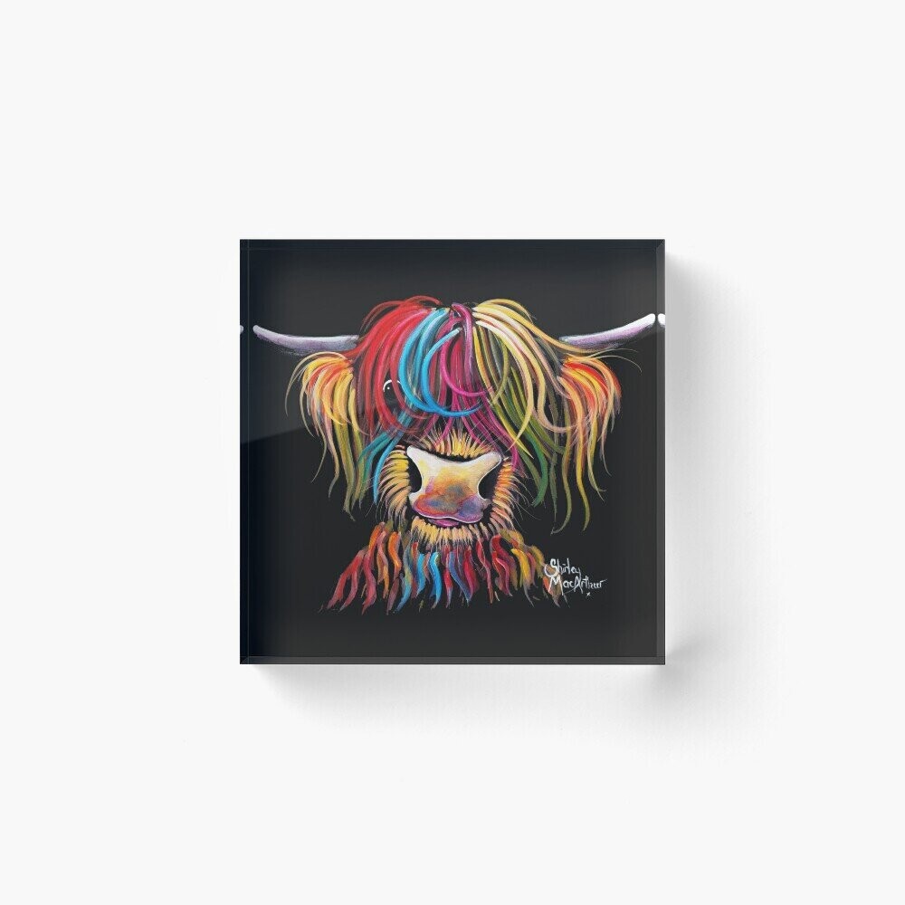 Acrylic Block Scottish Hairy Highland Cow ' NELLY ' by Shirley ...