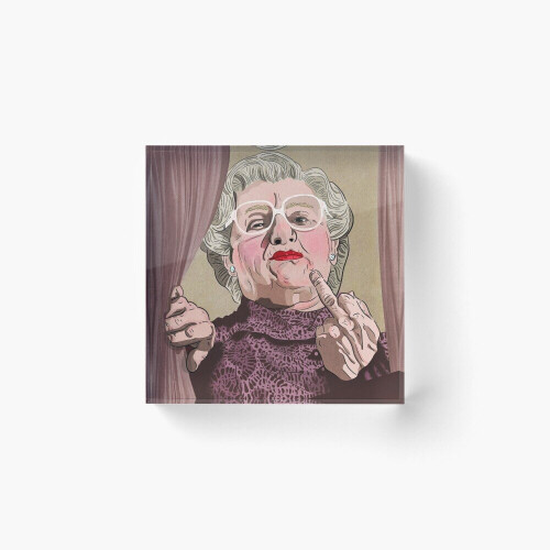 Acrylic Block Mrs Doubtfire middle finger - Illustration - Robin ...