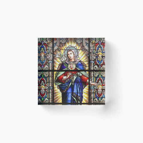 Acrylic Block Immaculate Heart of Mary Mother of God Virgin Mary Cube ...