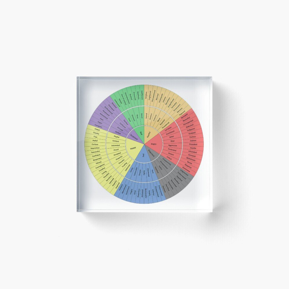 Acrylic Block Wheel of Emotions Feelings Wheel Understanding Emotions ...
