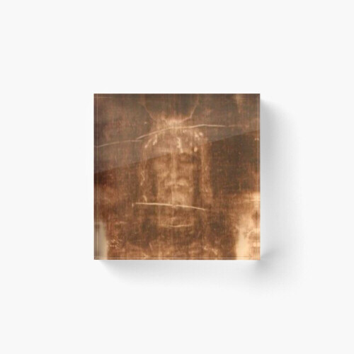 Acrylic Block Shroud of Turin, Jesus Christ Cube Art Prints Gifts 6 x 6 ...