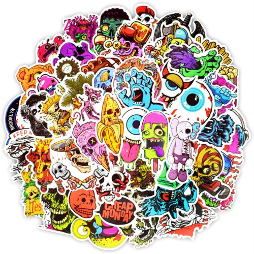 Vinyl Horror Stickers 50 Pcs Scary Stickers Pack Horror Decals Stoner ...