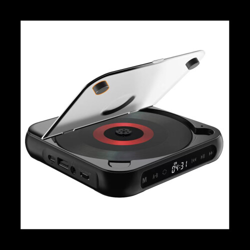 Portable CD Player Bluetooth Speaker,LED Screen, Stereo Player, Wall ...