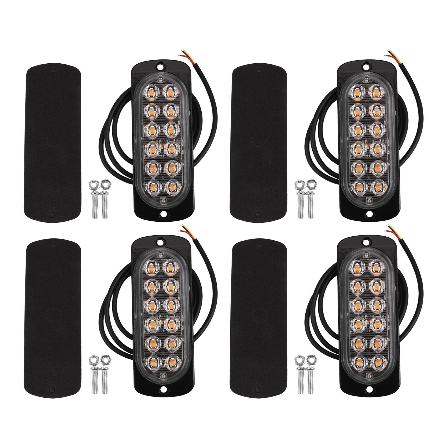 4 Pcs 12-Led Flash Flashing Recovery Strobe Car Emergency Signal Led ...