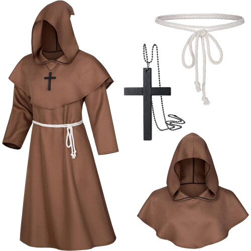 (Brown, X-Large) REVENGERS Medieval Renaissance Monk Friar Priest ...
