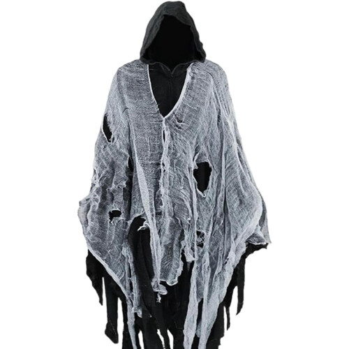 (Black) Grim Reaper Halloween Costume Adult Scary Adult Cloak Men ...