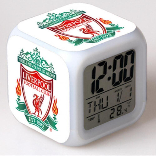 Football League Colorful Alarm Clock, Led Digital Color Changing Square ...