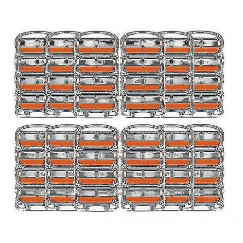 (Orange, 12pcs) 24 Packs Of 5 Blades For Gillette Fusion Proglide Power ...