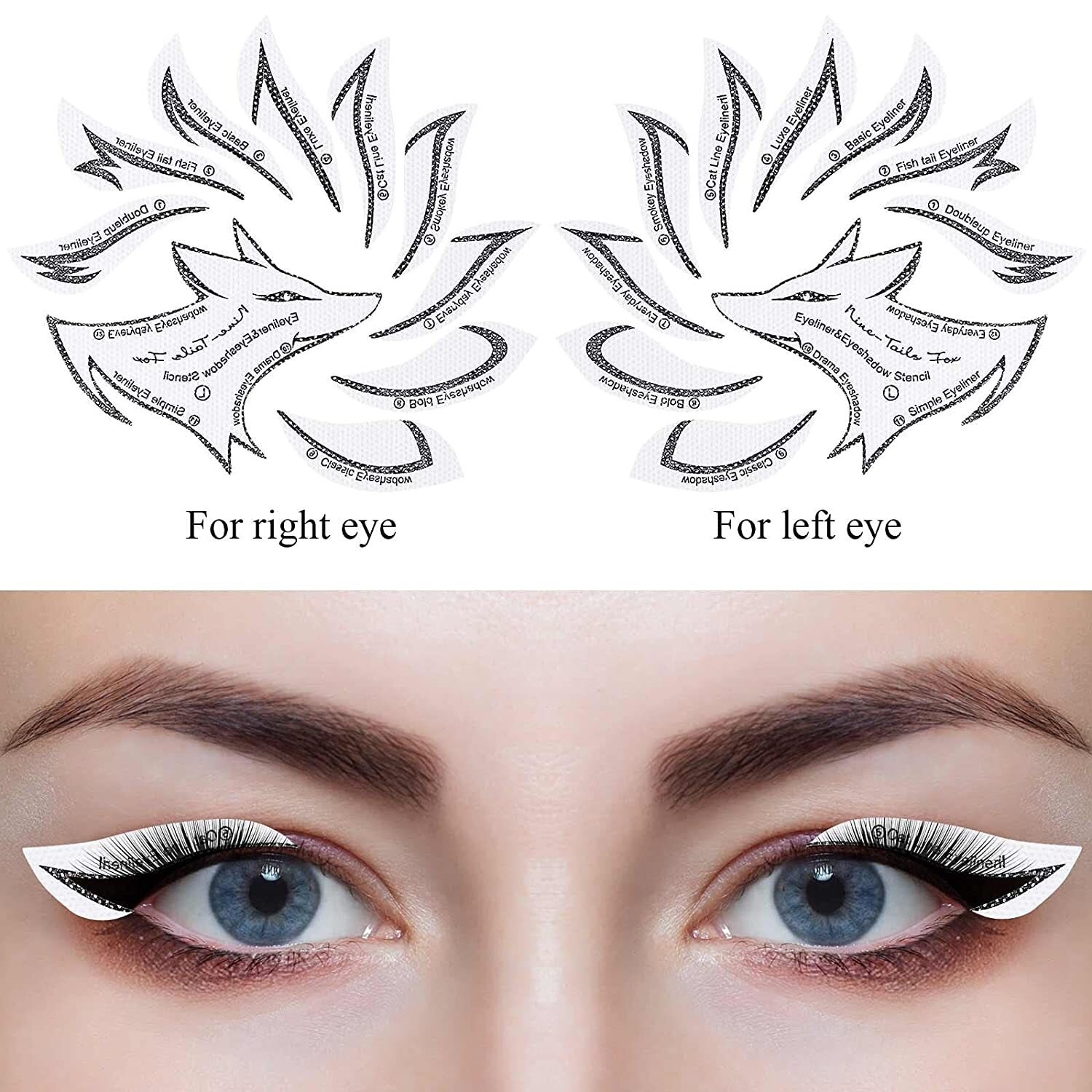 Makup Tools Eyeliner Eyeshadow Sticker Self Adhesive Stencil 2 Sheets ...