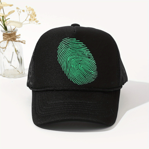 European And American Fingerprint Printed Couple Mesh Cap For Summer ...