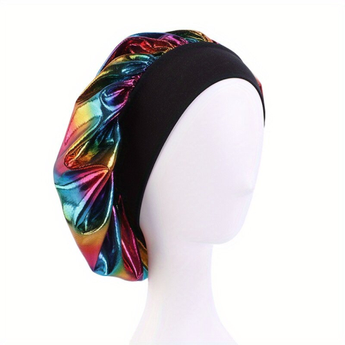 Laser Elastic Hair Bonnet Candy Y2K Sleeping Night Cap Casual Shower ...
