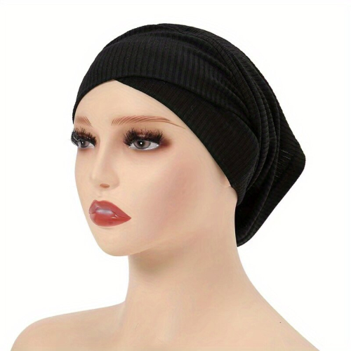 Forehead Cross Turban Hijab Soft Inner Cap Striped Solid Underscarf ...