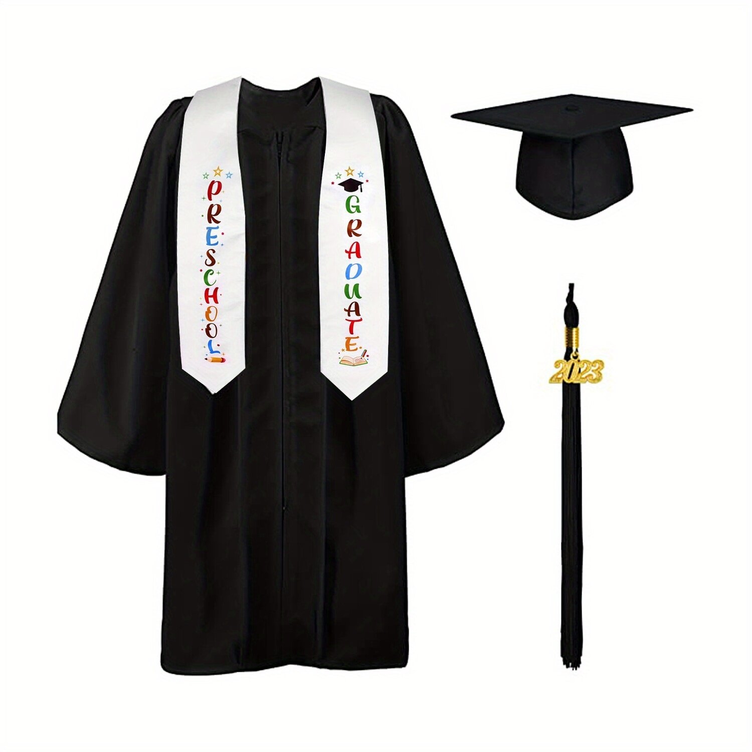 Preschool Graduation Cap And Gown Stole Package Tassel Set on OnBuy