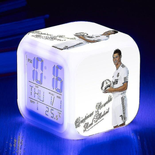 Football League Star Cristiano Ronaldo Alarm Clock Led Digital Color ...