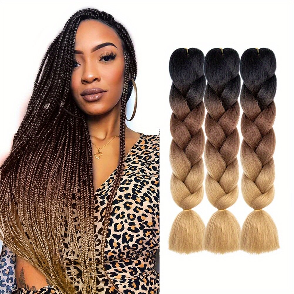 Jumbo Braiding Hair Extensions 60 96 Cm 3 Packs Synthetic High ...