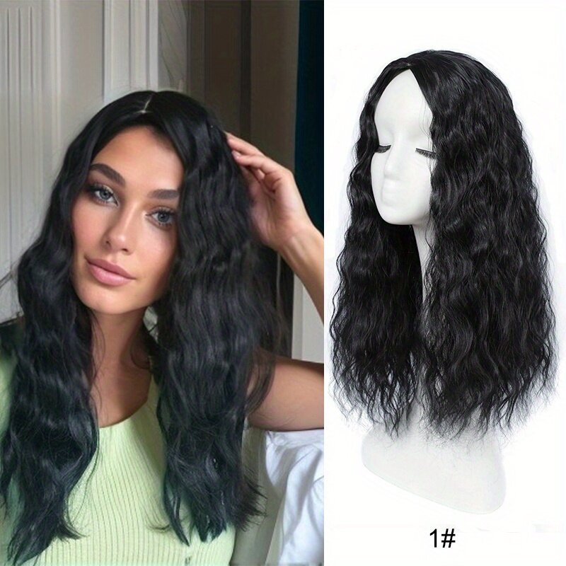 50 8 Cm Long Corn Curly Hair Toppers Toupee DIY Clip In Middle Part ...