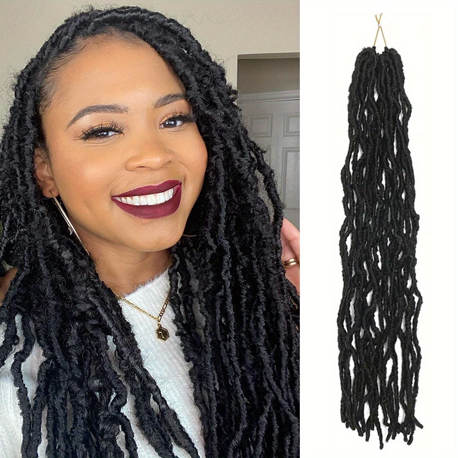 1 Packs 60 96 Cm Soft Faux Locs Crochet Hair Pre Looped Faux Locs ...