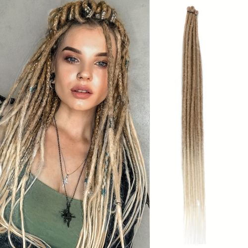 10 Strands Synthetic Dreadlock Extensions 24 Inch Single Enfed Thin ...