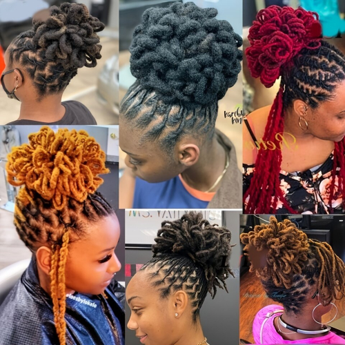 DreadLock Bun Afro High Puff Drawstring Ponytail Extensions Faux Locs ...