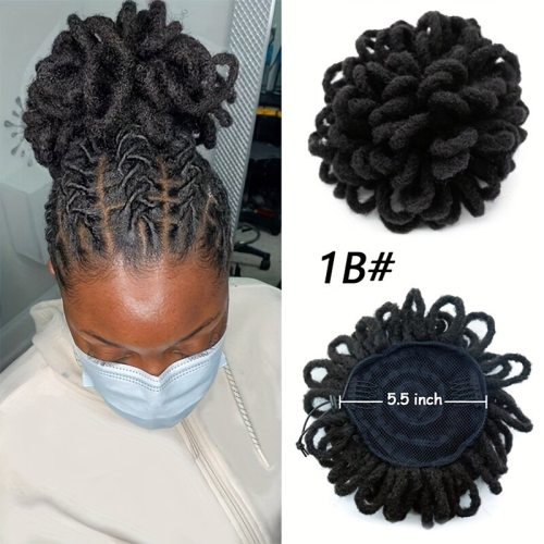 Synthetic Dreadlocks Hair Afro Puff Chignon Kinky Buns Drawstring ...