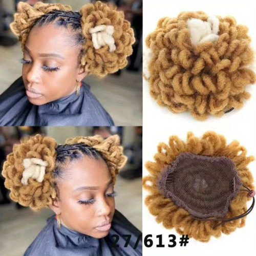Synthetic DreadLock Afro Puff Hair Bun Chignon Drawstring Ponytail Faux ...
