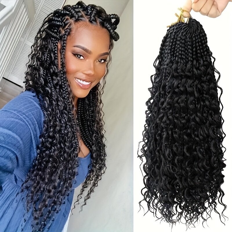 45 72 Cm Boho Box Braids 1 Pack Goddess Box Braids Bohemian Box Braids ...