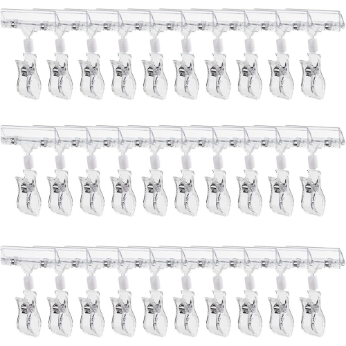 Sign Clips, 30 PCS Clear Plastic Price Tag Label Display Clips ...
