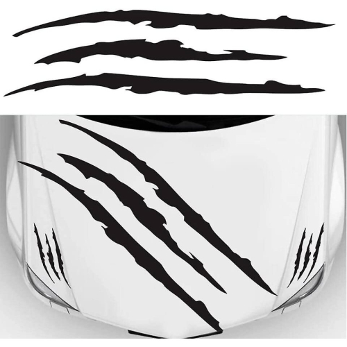 1 Full Set Monster Claw Sticker Car Decal Scratch Stripes, Black Color ...