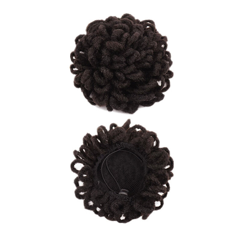DreadLock Bun Afro High Puff Drawstring Ponytail Extensions Faux Locs ...