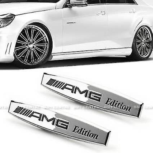 2 X Amg Edition Metal Side Wing Fender Badge Emblem Stickers For All ...
