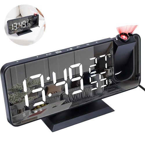 Projection Alarm Clock for Bedroom Ceiling Digital Alarm Clock Radio ...