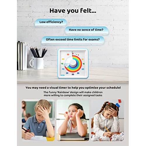 LIORQUE 60 Minute Visual Timer for Kids, Silent Countdown Timer Clock ... LIORQUE 60 Minute Visual Timer for Kids, Silent Countdown Timer Clock ...