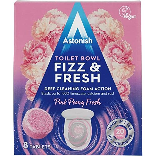 Astonish Toilet Cleaning Foam Action Tabs, Pink Peony Scent, 8 Tablets ...