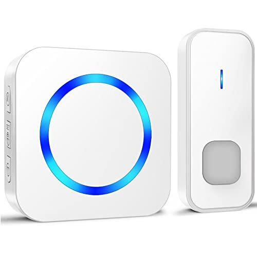 Wireless Doorbell, Waterproof Doorbell Cordless Battery Operated at ...