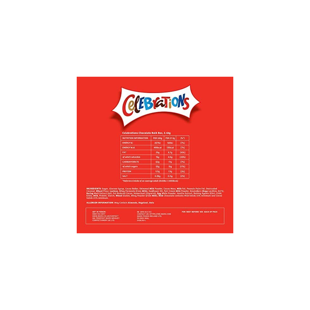 Celebrations Milk Chocolates Gift Bulk Box (Maltesers, Galaxy, Snickers ...