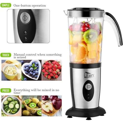 Blender Food Processor, Uten Small Mini Portable Smoothie Maker and ...