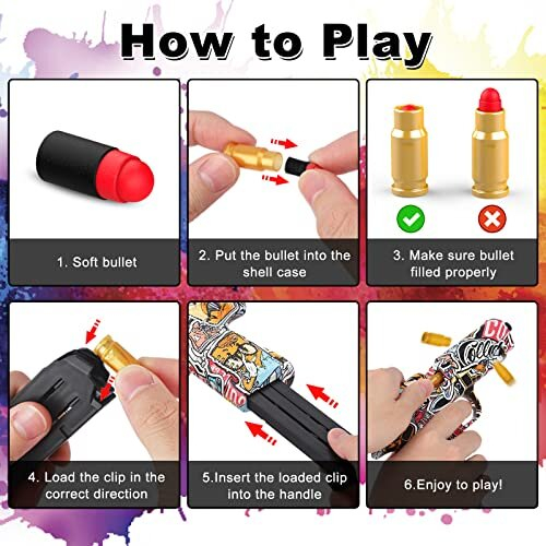 Toy Gun, Plastic Shell Ejecting Pistol Blaster with Soft Foam Bullet ...