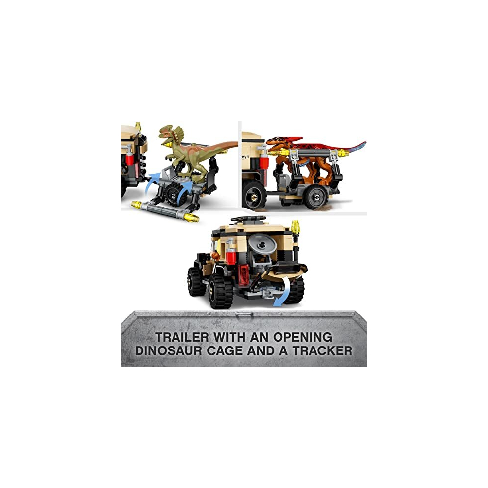 LEGO 76951 Jurassic World Pyroraptor & Dilophosaurus Transport Playset ...