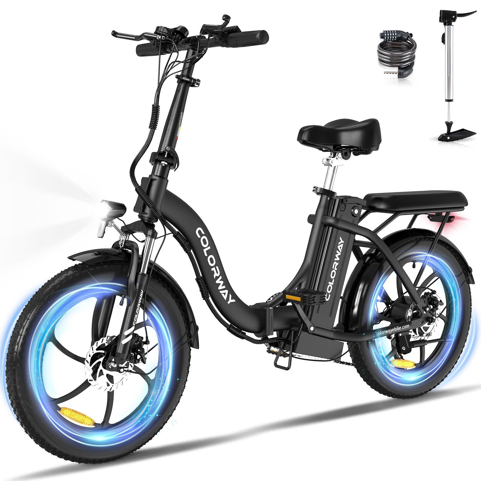COLORWAY E bike 20" Folding Bike with 36V Battery 250W Motor for Adult ...
