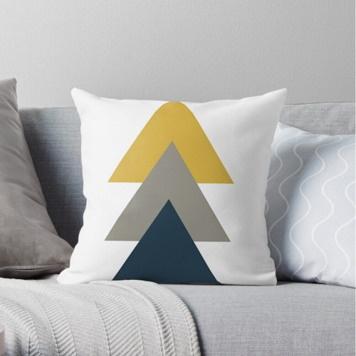 Pillow Cases Triangle Trio. Minimalist Geometric in Light Mustard ...