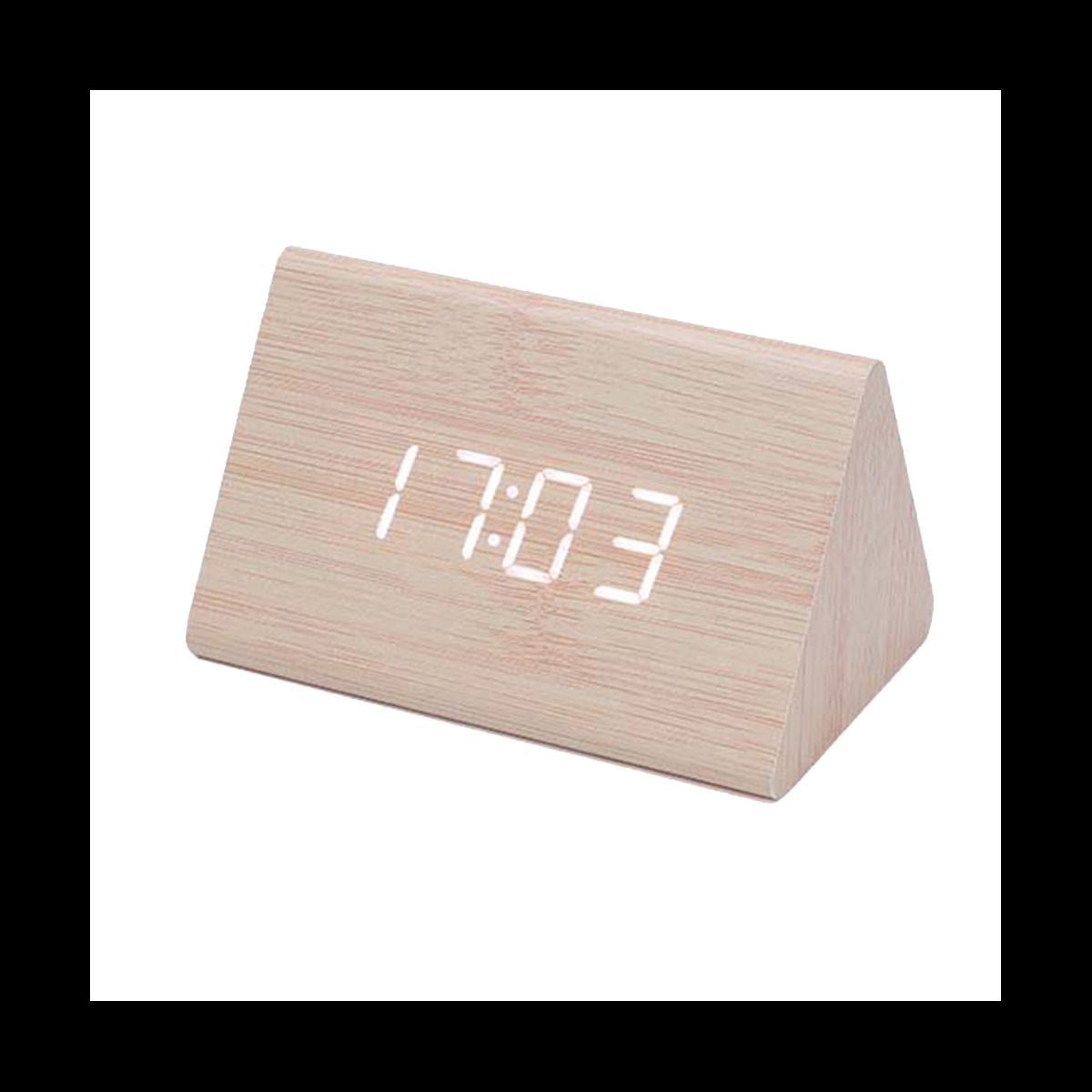 Digital Clock LED Wooden Alarm Clock Table Sound Control Electronic ...